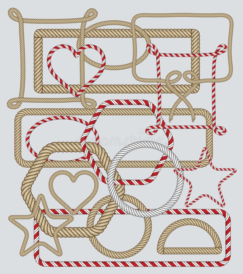 Set of rope frames stock vector. Illustration of collection - 40384599
