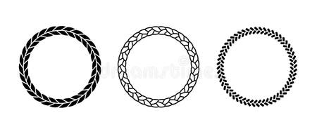 Set of Rope Frames. Round Cord Border Collection. Circle Rope Wreath ...