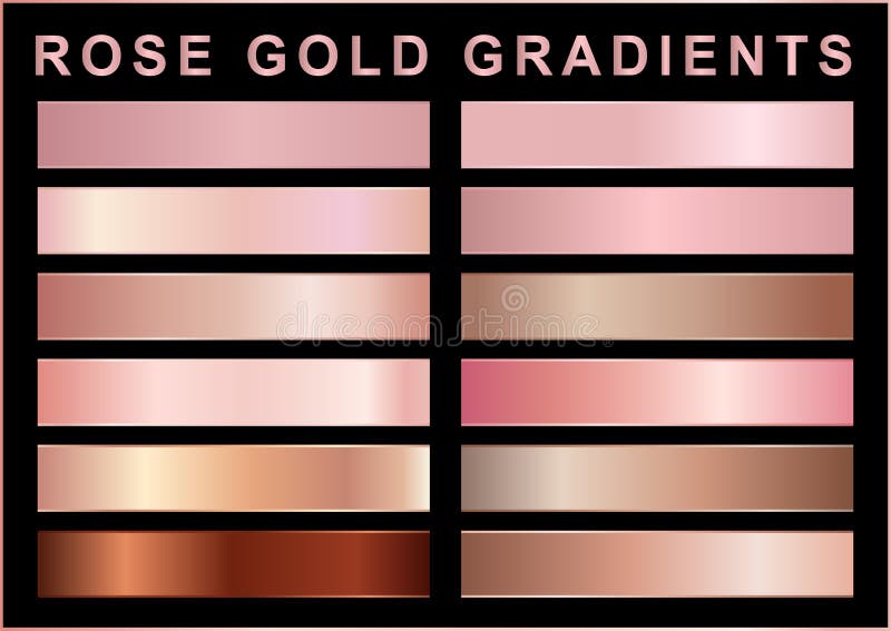 Set of Rose Gold Gradients Collection. Foil Texture Backgrounds Stock ...