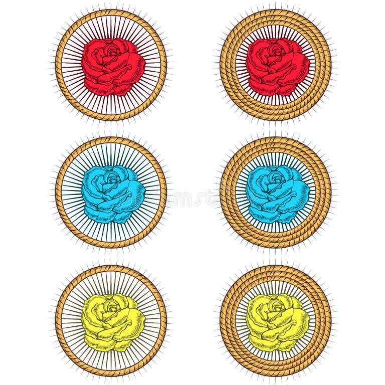 Set. Roses and rope frames stock vector. Illustration of blossom - 99269749