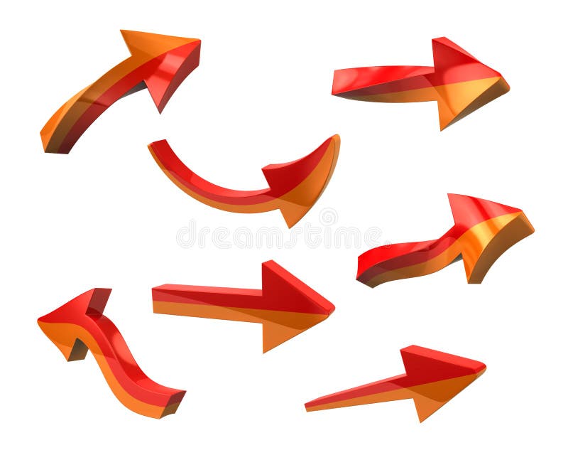 Set rote Pfeile stock abbildung. Illustration von element - 92946601