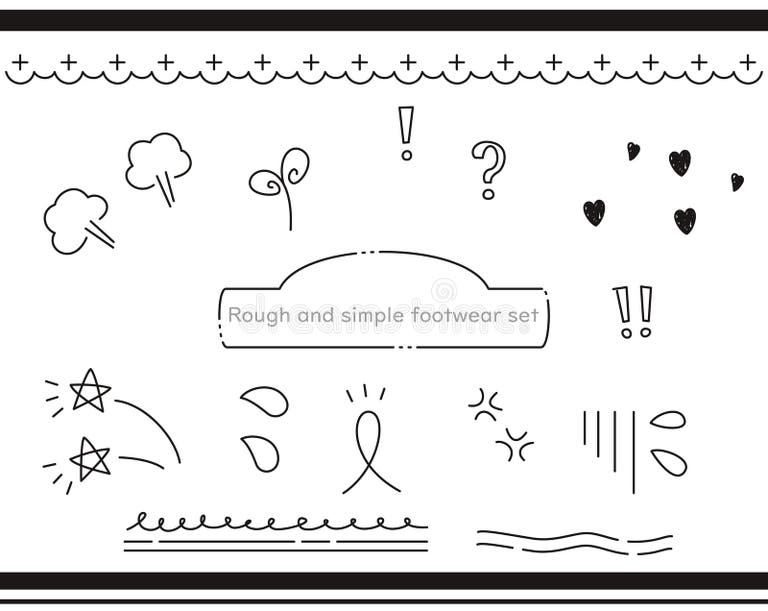 Set of Rough Handwritten Style Frames and Footnotes Drawn with Simple ...