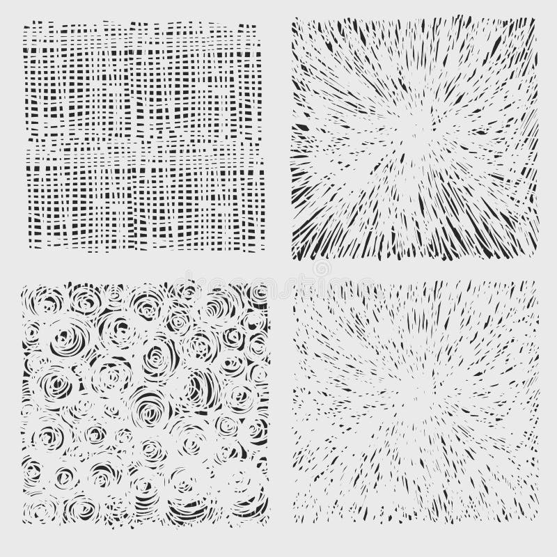 Set of Rough Hatching Drawing Texture Vector Stock Vector ...