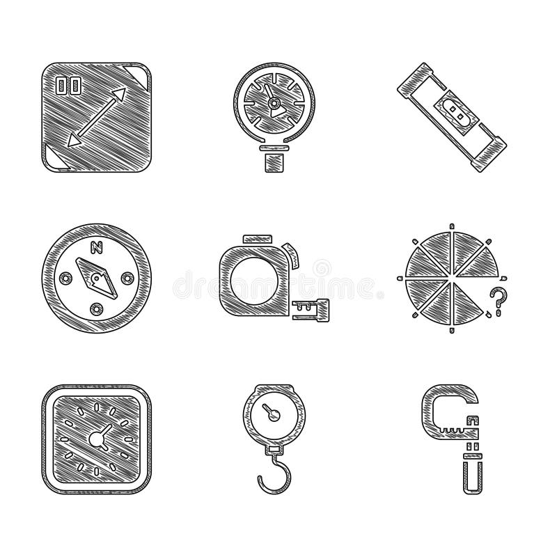 Mechanical Circle Clock Dial Set. Vector Stock Vector - Illustration of ...