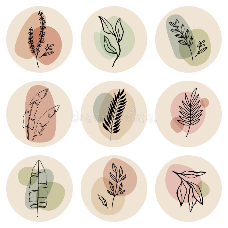 Set of Round Abstract Colorful Backgrounds, Patterns, Highlight Covers ...