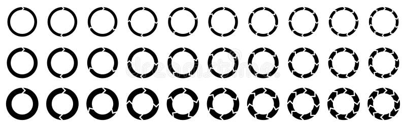 Set round arrow black 2 b stock vector. Illustration of line - 190430293