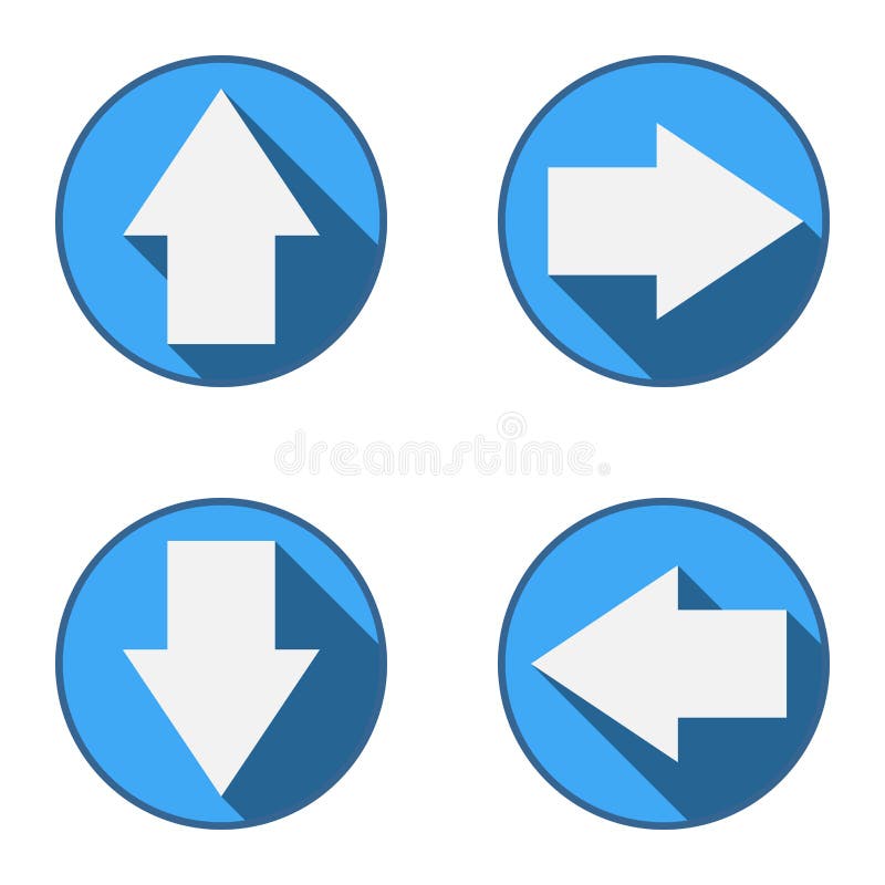 Set of Round Arrow Symbols with Drop Shadow Stock Vector - Illustration ...
