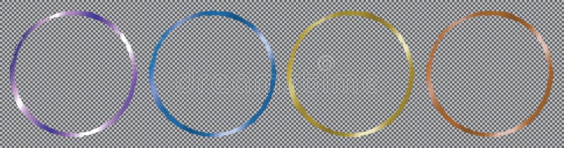 Set of Round Banners with Golden Frame on Transparent Background Stock ...