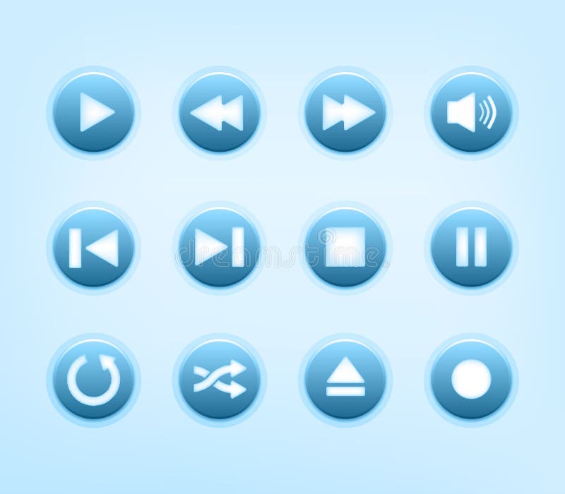 Audio Icons. Sound Buttons. Play Button. Pause Sign. Symbol for Web or ...