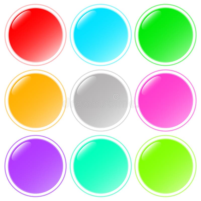 Set of round buttons stock illustration. Illustration of glossy - 8557862