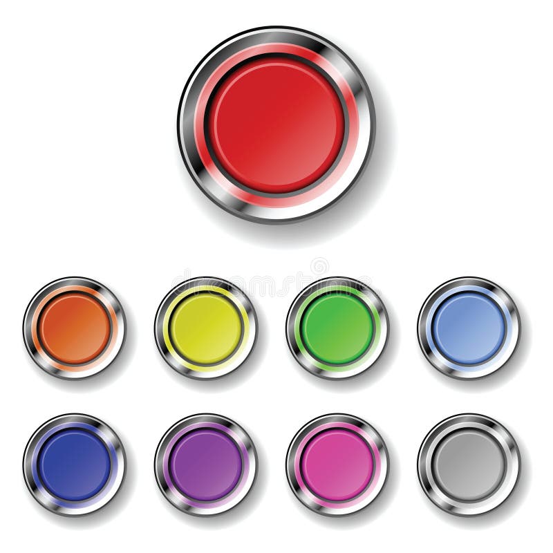 Set of glass buttons stock vector. Illustration of orange - 21962226