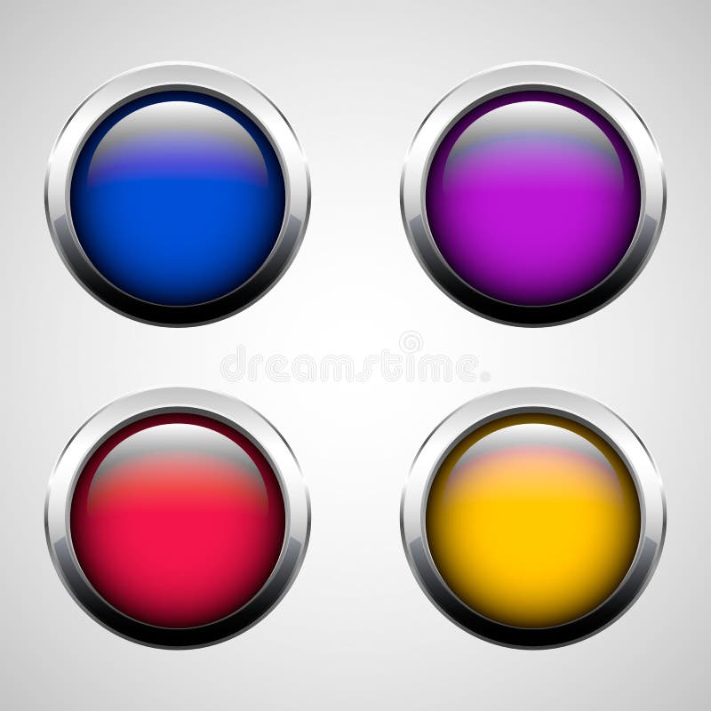 Set of round buttons stock vector. Illustration of purple - 26958287