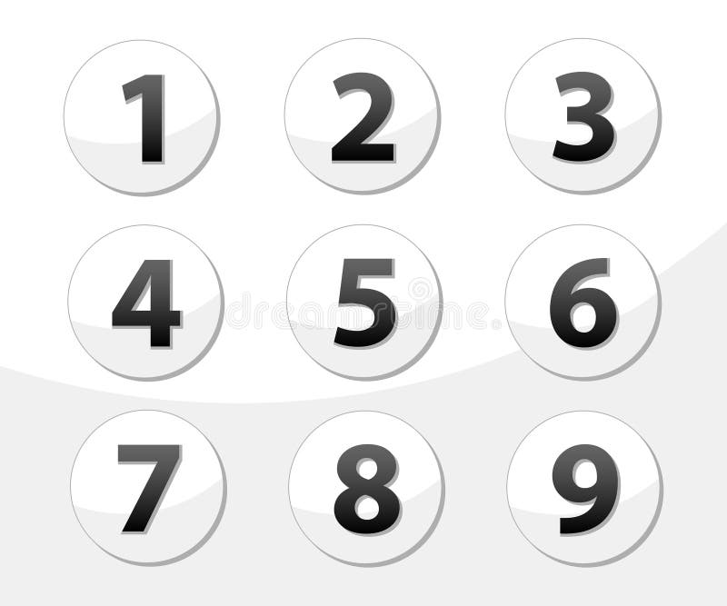 Set of Round Buttons with Numbers from 1 To 9. Numbers Set Vector ...