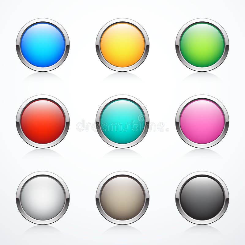 Set of round buttons stock vector. Illustration of modern - 102338711