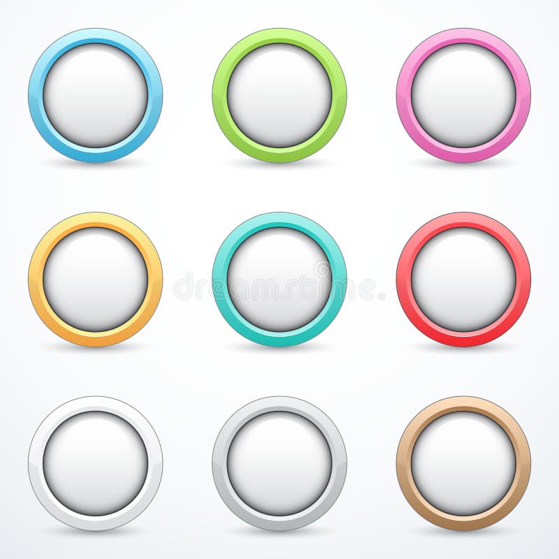 Set of round buttons stock vector. Illustration of modern - 102338711