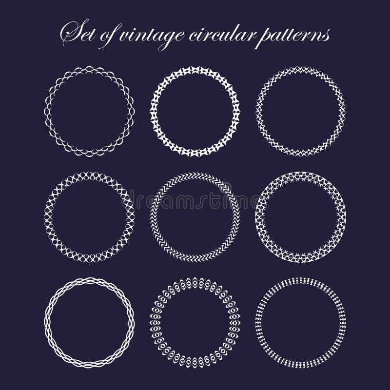 Set of Round and Circular Decorative Patterns Stock Vector ...