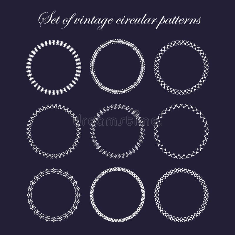 Set of Round and Circular Decorative Patterns Stock Vector ...