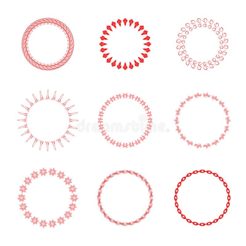 Set of Round and Circular Decorative Patterns for Design Frameworks and ...