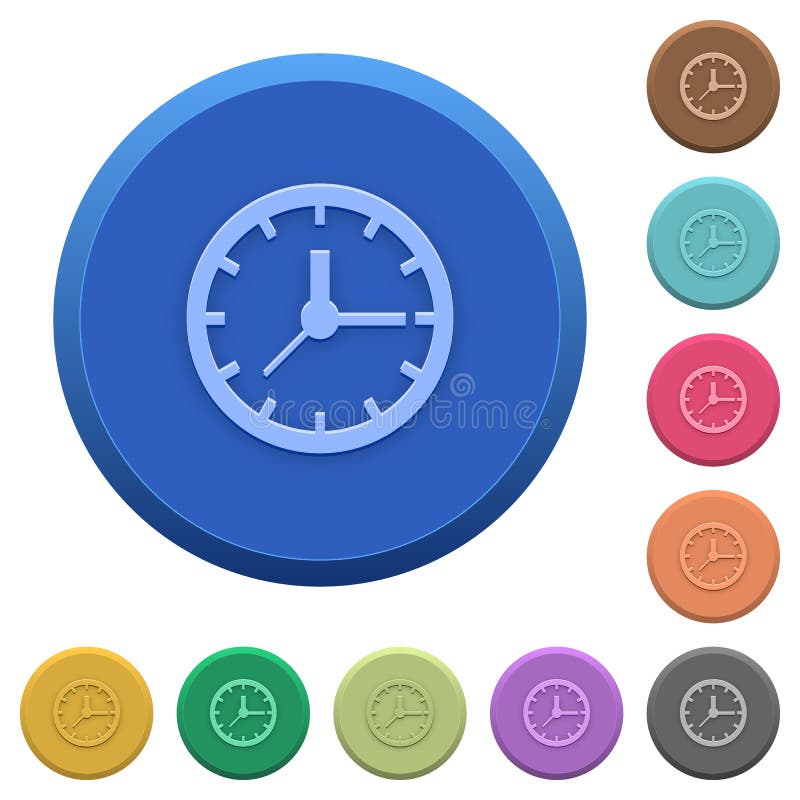Buttons with clock icon stock vector. Illustration of time - 6625601