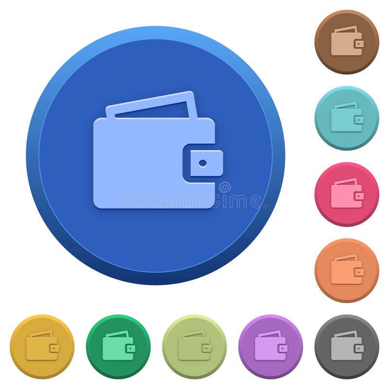 Embossed wallet buttons stock vector. Illustration of income - 186300962