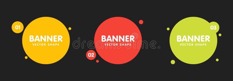 Set of Round Colorful Vector Shapes. Abstract Vector Banners Stock ...