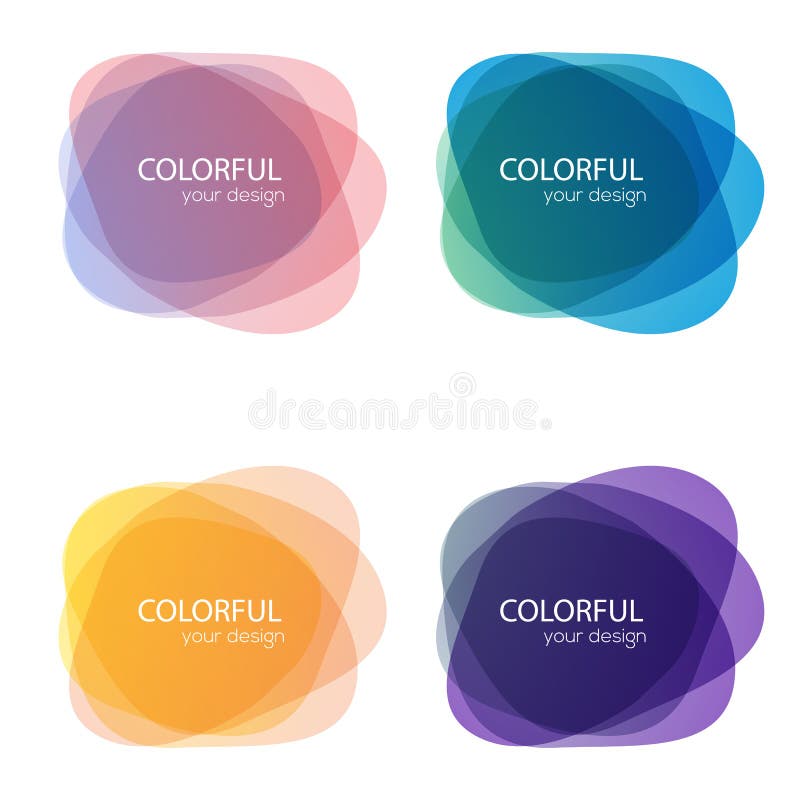 Set of Round Colorful Vector Shapes. Abstract Vector Banners. Design ...