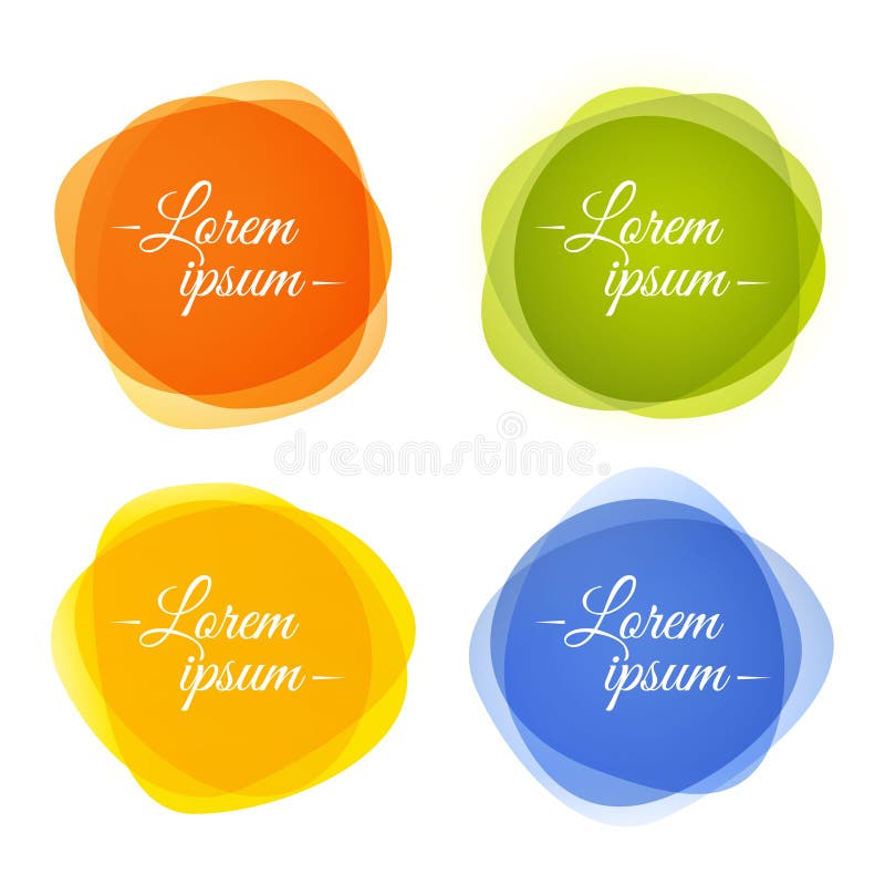 Set of Round Colorful Vector Shapes. Abstract Vector Banners. Design Elements. Stock Vector ...