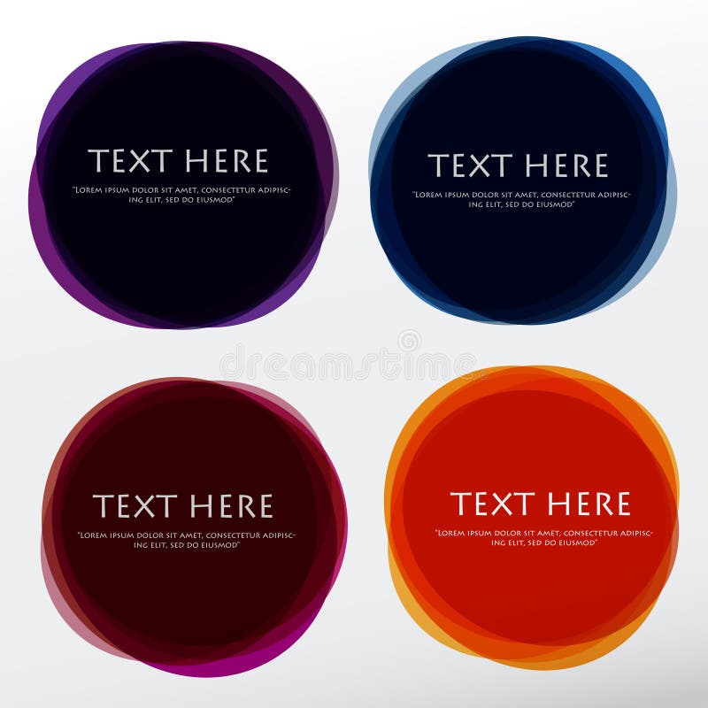 Set of Round Colorful Vector Shapes. Abstract Vector Banners Stock ...