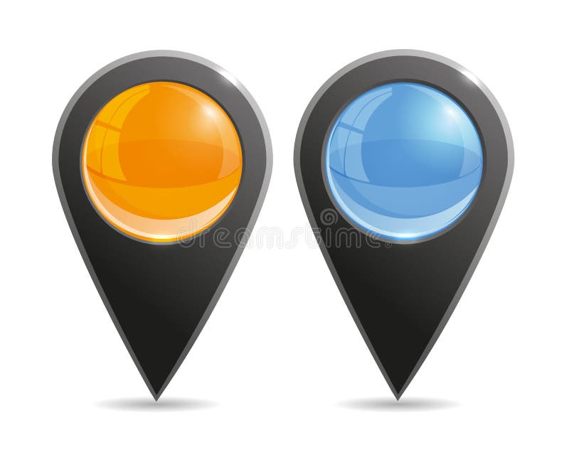 Set of Round 3D Map Pointers Stock Vector - Illustration of navigation ...