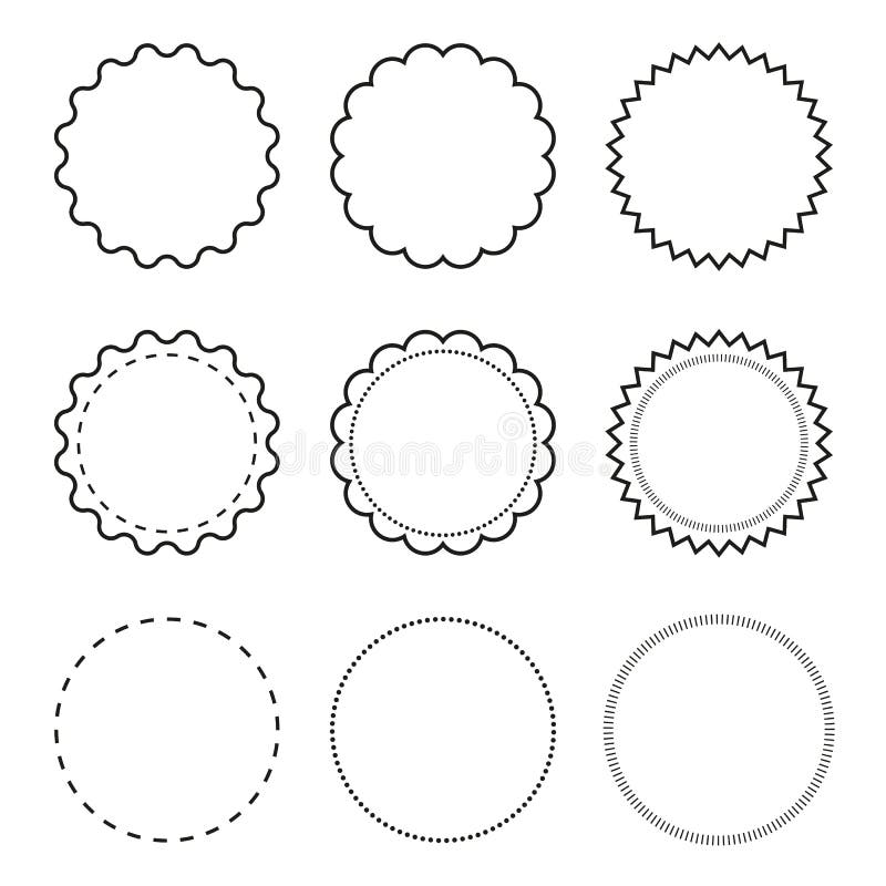 Set of Round Decorative Labels Borders Frames Stock Vector ...