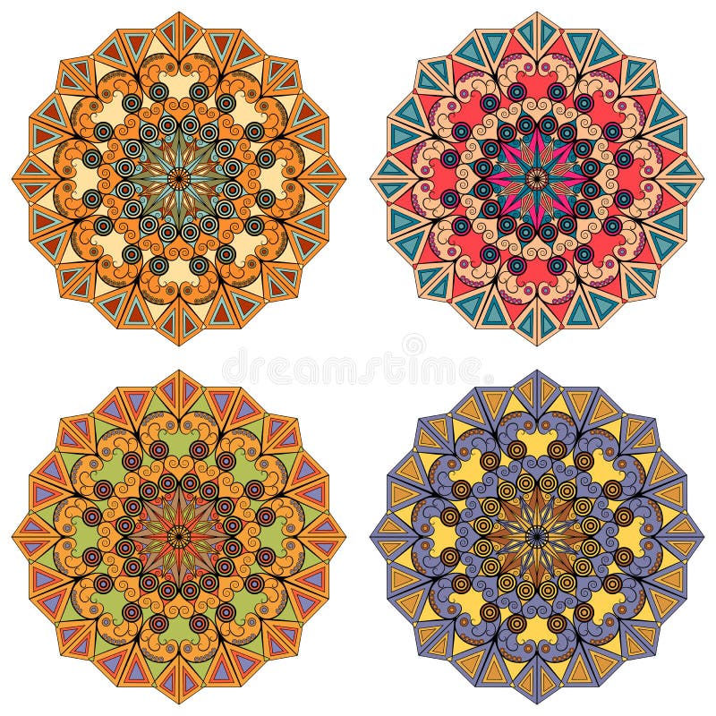 Set of Round Design Elements Stock Vector - Illustration of collection ...