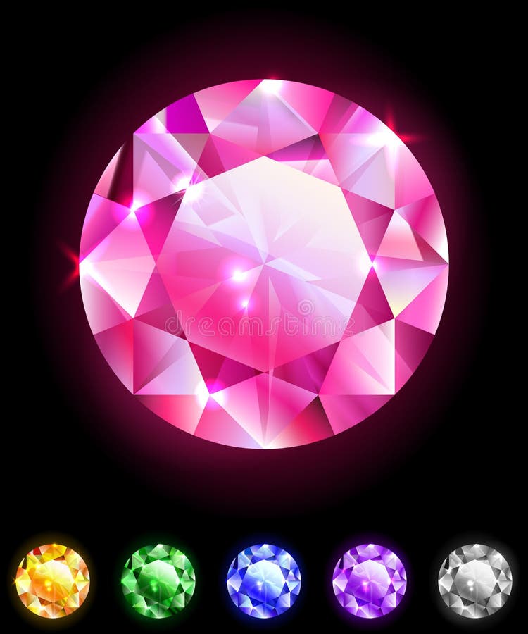 Set of round diamonds stock vector. Illustration of expensive - 38754133