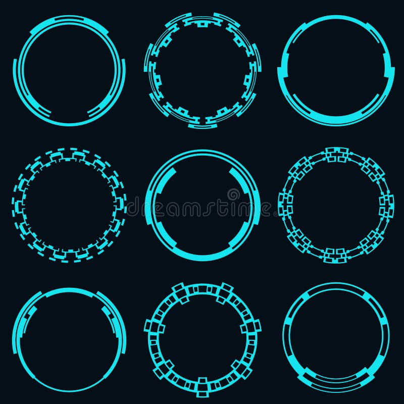Set of Round Elements for the Hud Interface Stock Vector - Illustration ...