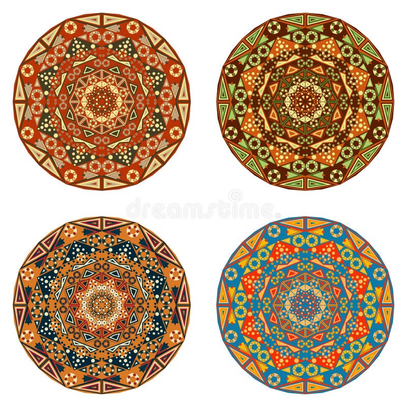Set of Round Design Elements Stock Vector - Illustration of collection ...