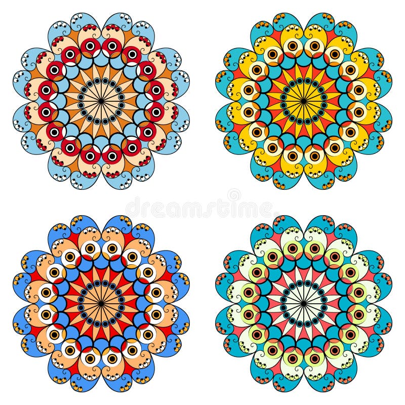 Set of Round Design Elements Stock Vector - Illustration of collection ...