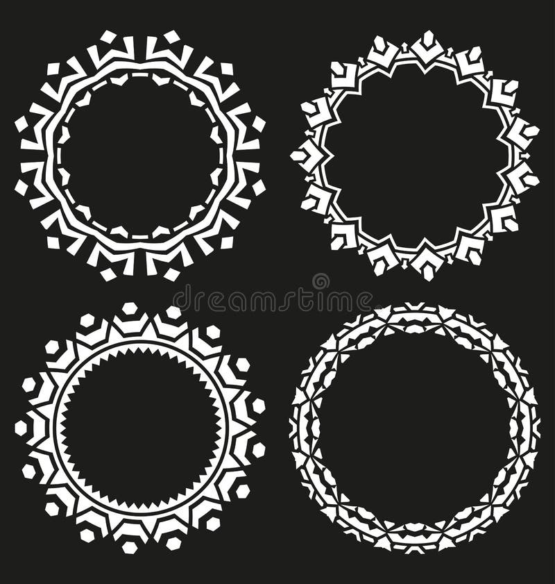 Set of Round Frames on a Black Background Stock Vector - Illustration ...