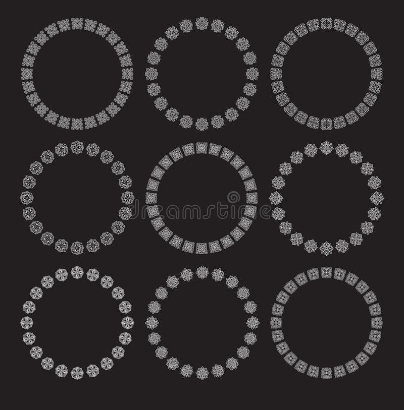 Set of Round Frames on a Black Background Stock Vector - Illustration ...