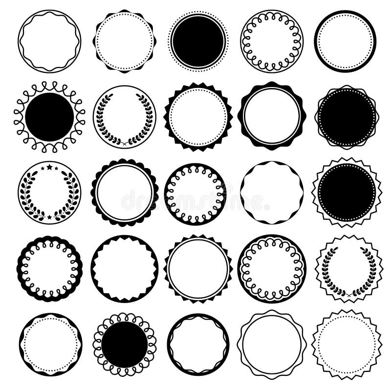 Set of Round Design Elements Stock Vector - Illustration of collection ...