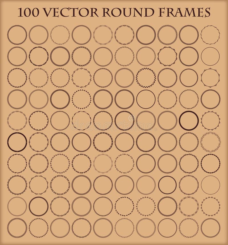 Set of 100 Round Frames in Different Styles. Stock Vector ...