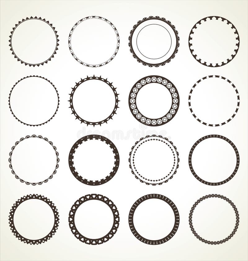 Set of round frames stock illustration. Illustration of round - 54680951
