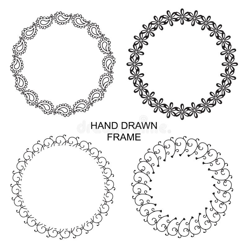 Set of round frames stock vector. Illustration of circle - 75738790