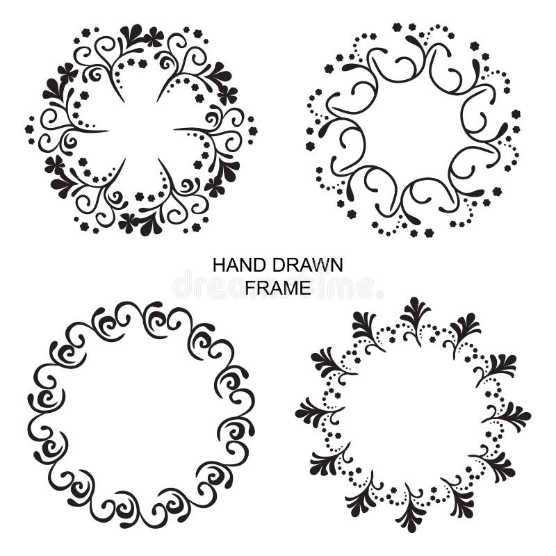 Set of round frames stock illustration. Illustration of line - 75738802