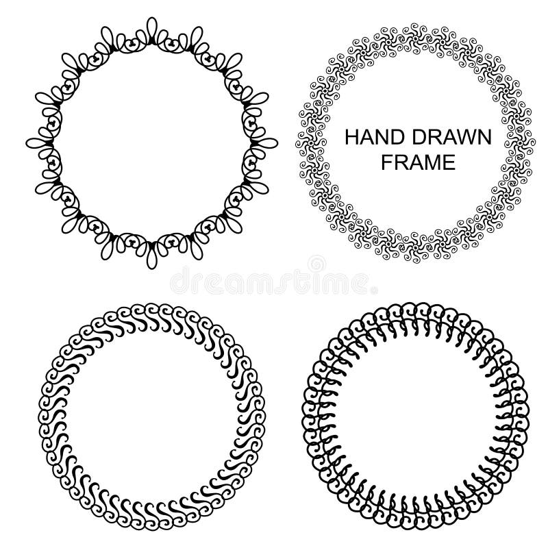 Set of round frames stock illustration. Illustration of artwork - 75738832
