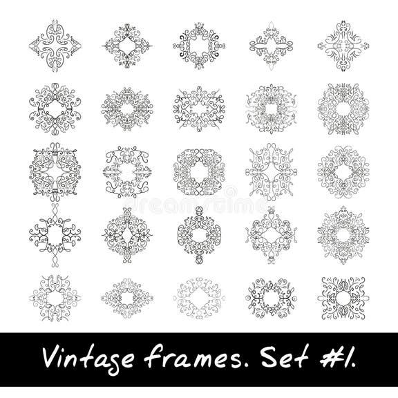 Set of Round Frames. Nine Decorative Elements for Stock Vector ...