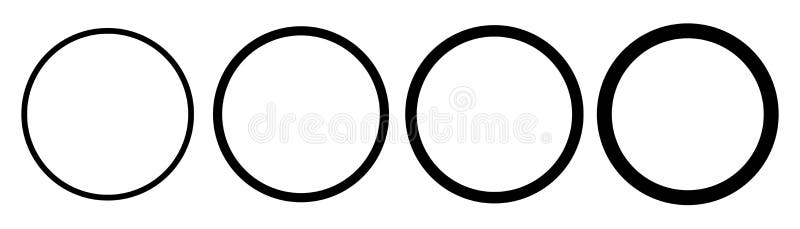 Set of Round Frames on a White Background. Black Outline Stock Vector ...