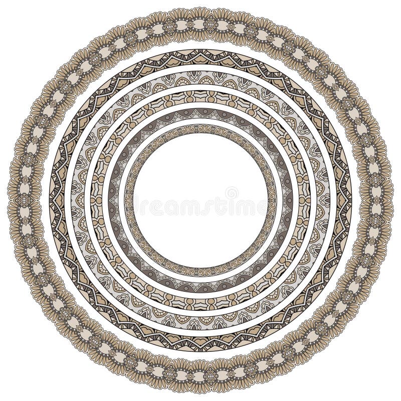 Set of Round Geometrical Frames, Circle Border Stock Vector ...