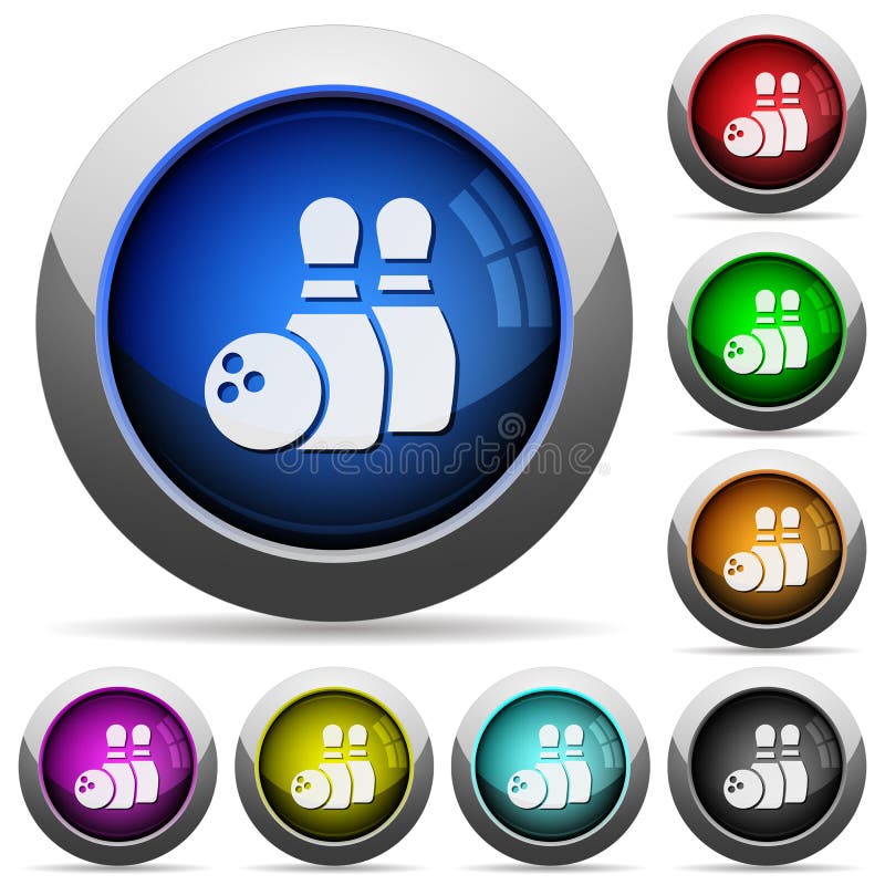 Bowling button set stock illustration. Illustration of application ...