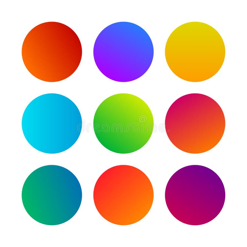 Set of Round Gradients Spheres Stock Vector - Illustration of button ...
