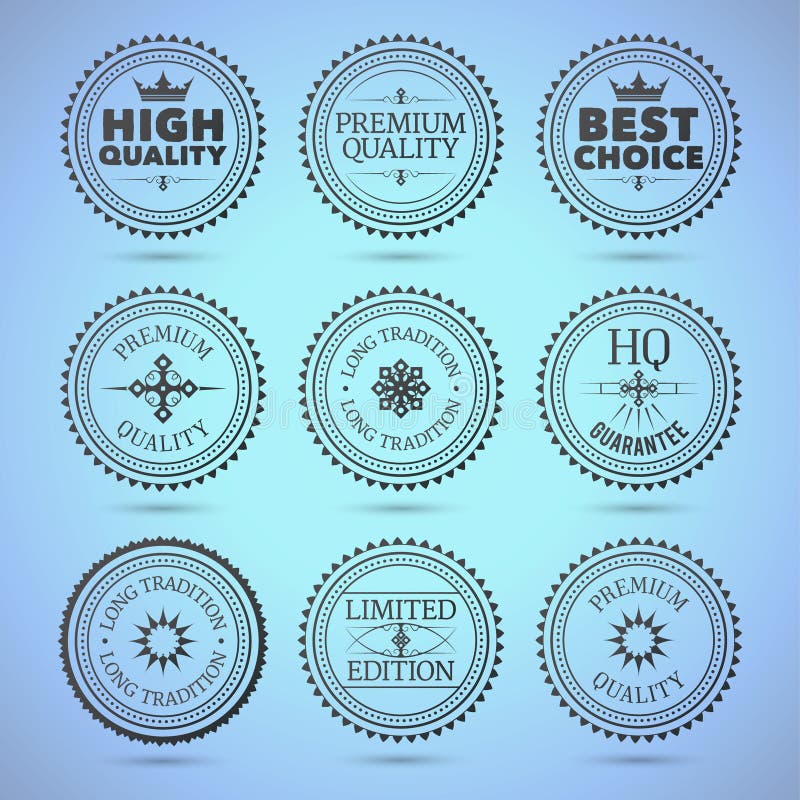 Set of round hollow badges stock vector. Illustration of design - 36674349