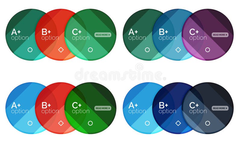 Set of Round Infographic Banners with Options Stock Vector ...